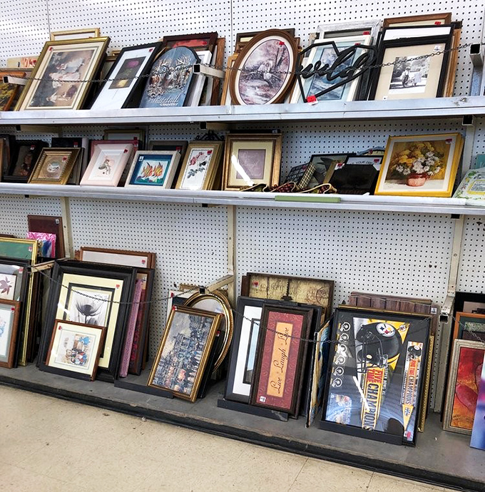 Art without the gallery attitude or prices. These frames once decorated someone else's walls and now wait patiently for their next admirer.