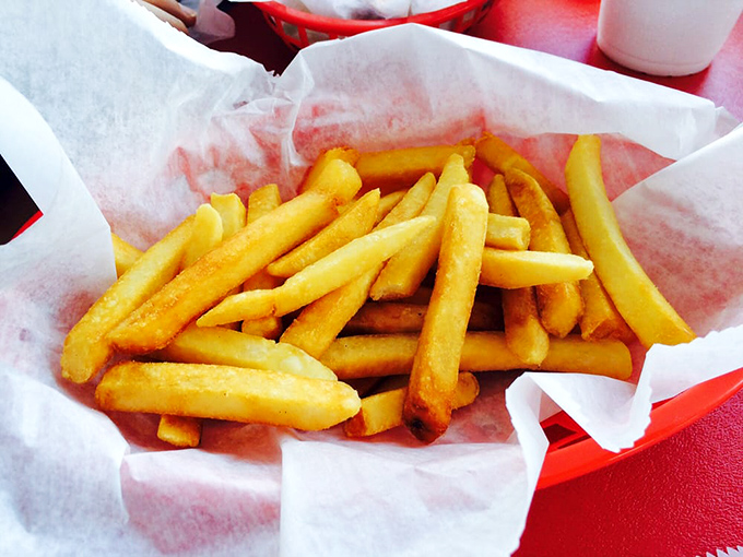 French fries so perfectly golden they deserve their own trophy. Crisp exterior, fluffy interior&mdash;the textbook definition of potato perfection.