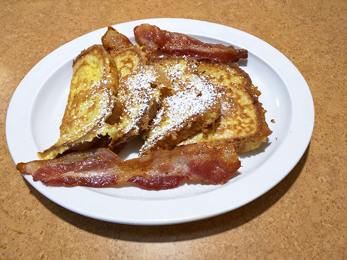French toast that's achieved the perfect custard-to-crisp ratio &ndash; the breakfast equivalent of hitting the lottery on your first try.