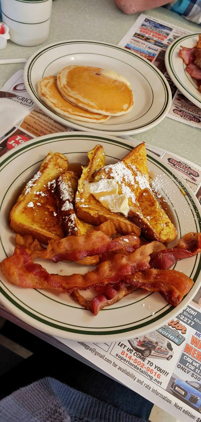 French toast so golden and inviting, it practically begs you to cancel your diet plans immediately.