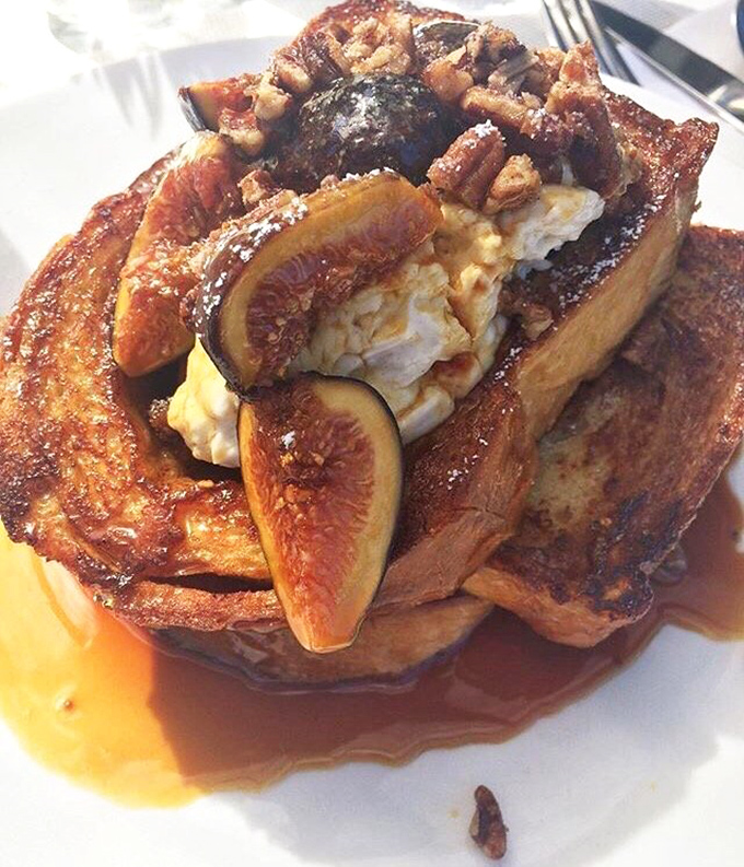 French toast that looks like it graduated from culinary school with honors. Those fresh figs aren't just garnish&mdash;they're co-stars in this breakfast drama.