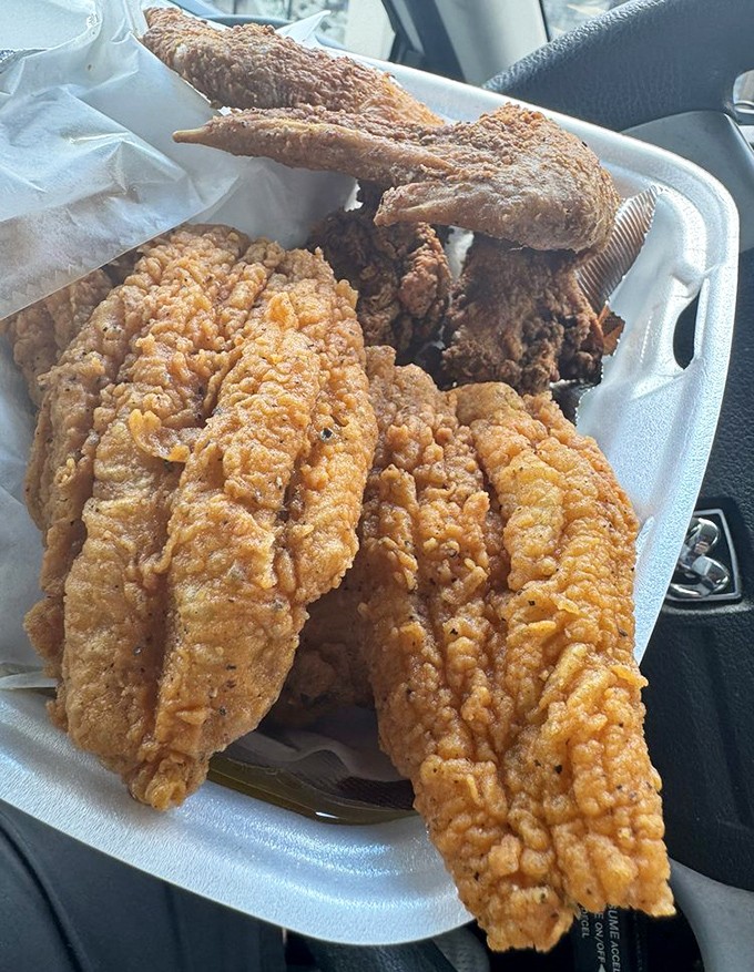 Crispy catfish with a cornmeal coating that shatters like delicate glass&mdash;the kind of simple perfection that makes you wonder why you'd eat anything else.