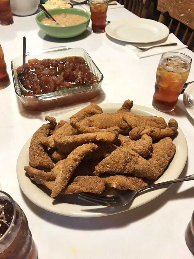Cornmeal-crusted catfish that's having a moment in the spotlight. The kind of crispy perfection that makes you want to stand up and applaud.
