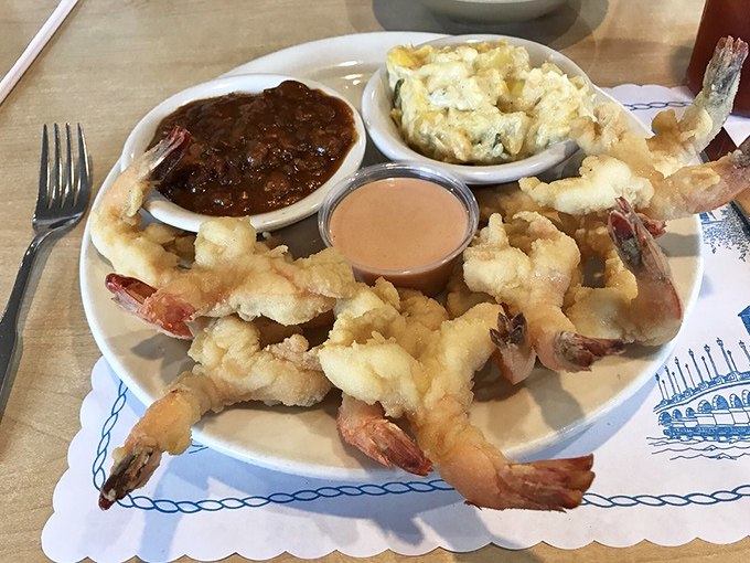 Fried flounder so perfectly golden it deserves its own trophy &mdash; the seafood equivalent of finding a parking spot right in front of your destination.