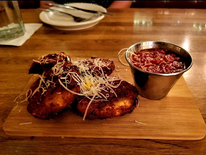 These aren't your average mozzarella sticks—they're golden-brown flavor bombs served with a side of marinara that demands to be dunked.