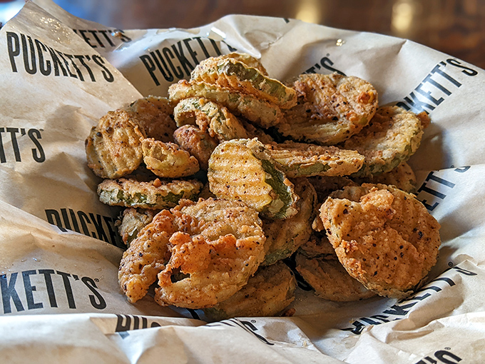 Fried pickles: the appetizer that converts skeptics into evangelists. Crispy, tangy discs of joy that'll have you wondering why we don't fry everything.