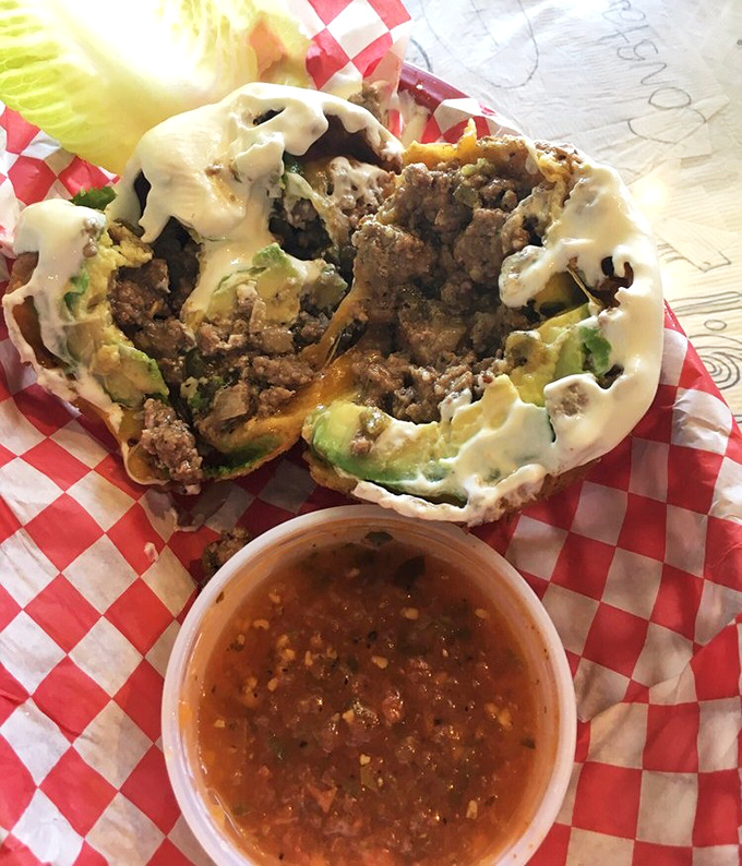 Fried avocado&mdash;because Texas figured out how to improve perfection. Crispy exterior giving way to creamy green goodness, with a side of salsa that kicks like a spirited longhorn.