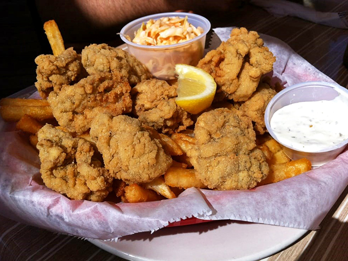 "Golden-fried oysters and crispy fries &ndash; the kind of comfort food that makes you want to high-five the chef and order seconds."