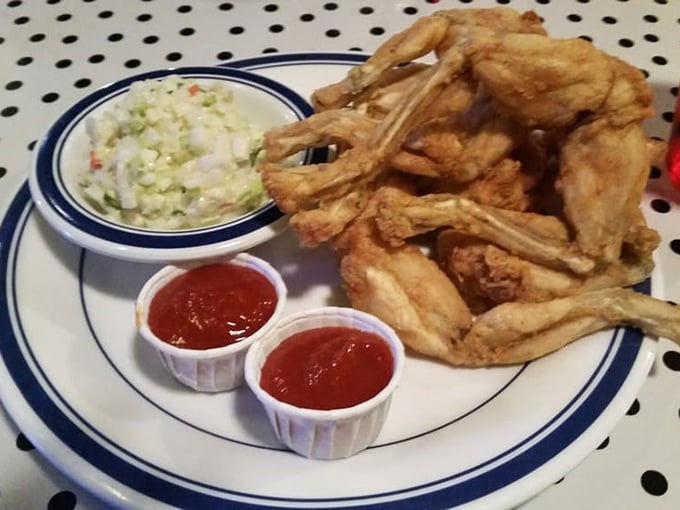 Not for the faint of heart! These crispy frog legs might look intimidating to newcomers, but they're a delicacy that keeps adventurous eaters coming back for more.
