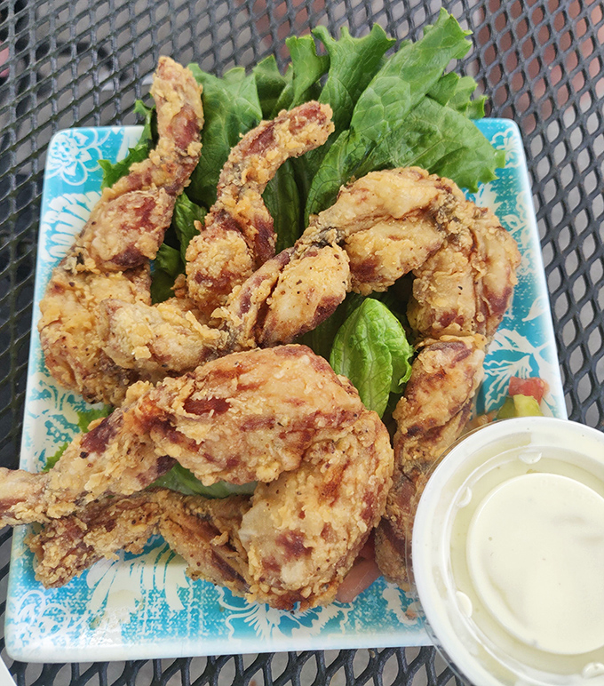 Crispy, golden frog legs that would make even the most skeptical diner leap at the chance for seconds. Sorry, Kermit.
