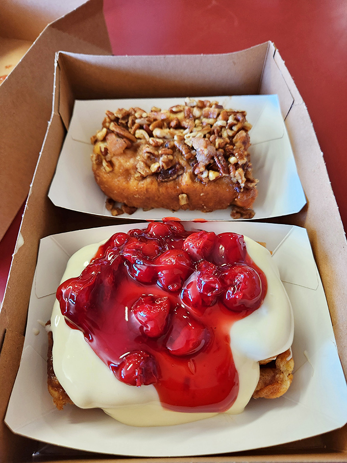 The cherry-topped masterpiece that makes you question everything you thought you knew about breakfast pastries. Dessert? Breakfast? Why choose?