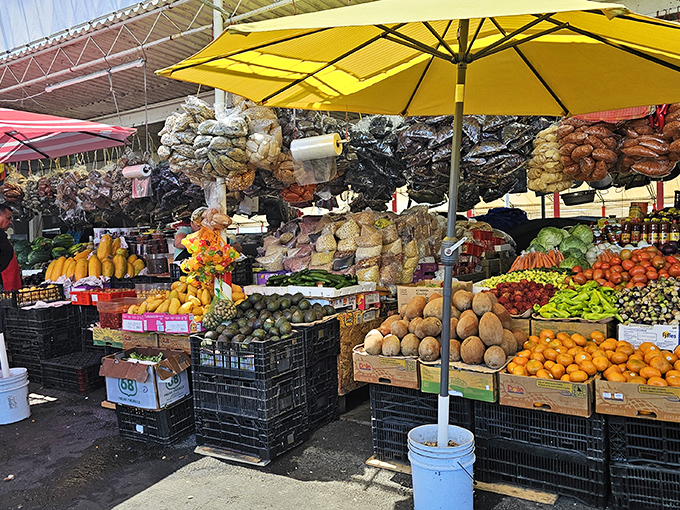Fresh produce stacked like edible rainbows makes grocery store offerings look positively tragic by comparison - nature's candy awaits.