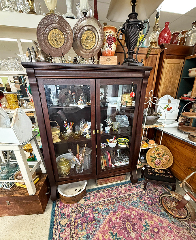 This isn't just furniture&mdash;it's functional time travel. That cabinet probably remembers more family secrets than your great-aunt Mildred.