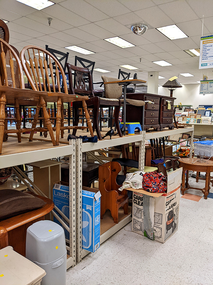 Furniture archaeology at its finest. That Windsor chair might have witnessed family dinners since the Clinton administration.