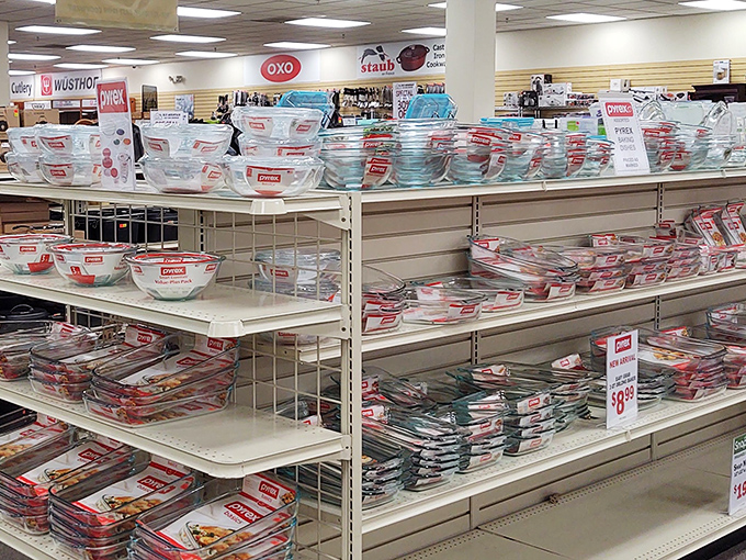 Pyrex paradise! Enough food storage containers to finally solve the eternal mystery of where all those lids disappeared to over the years. 