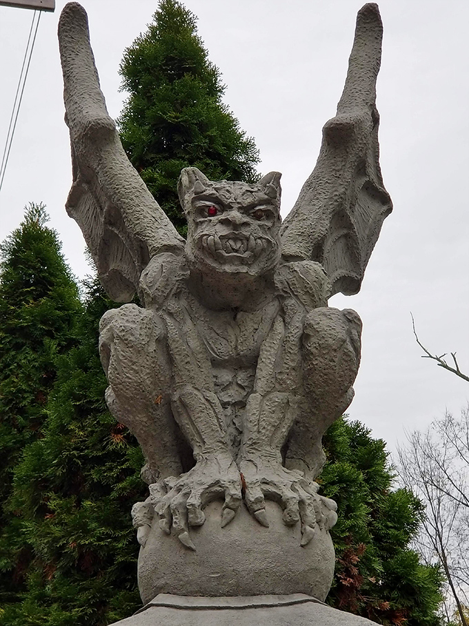 This gargoyle looks like he's had a rough millennium. If stone could talk, he'd probably say, "You think your Monday is bad?"