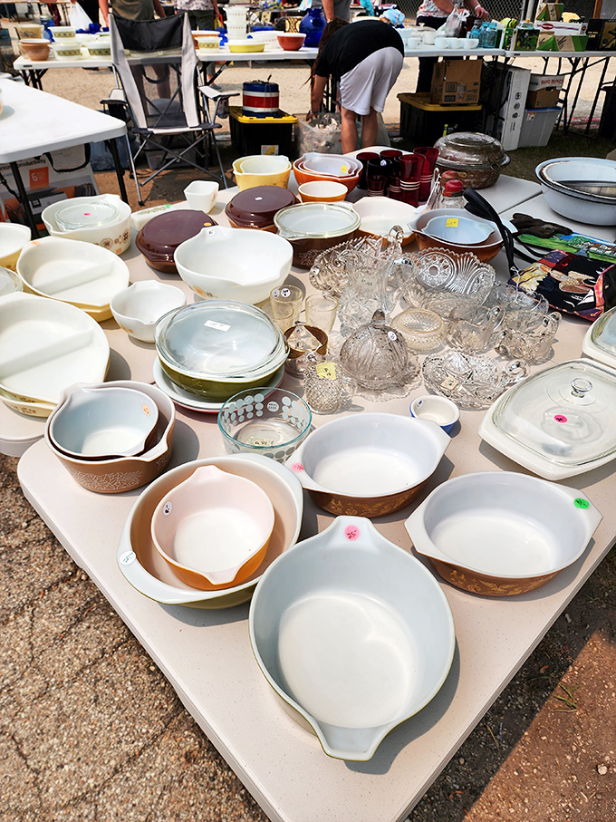 Pyrex paradise! These vintage bowls have survived decades of potlucks and holiday dinners, ready for a second life in your kitchen.