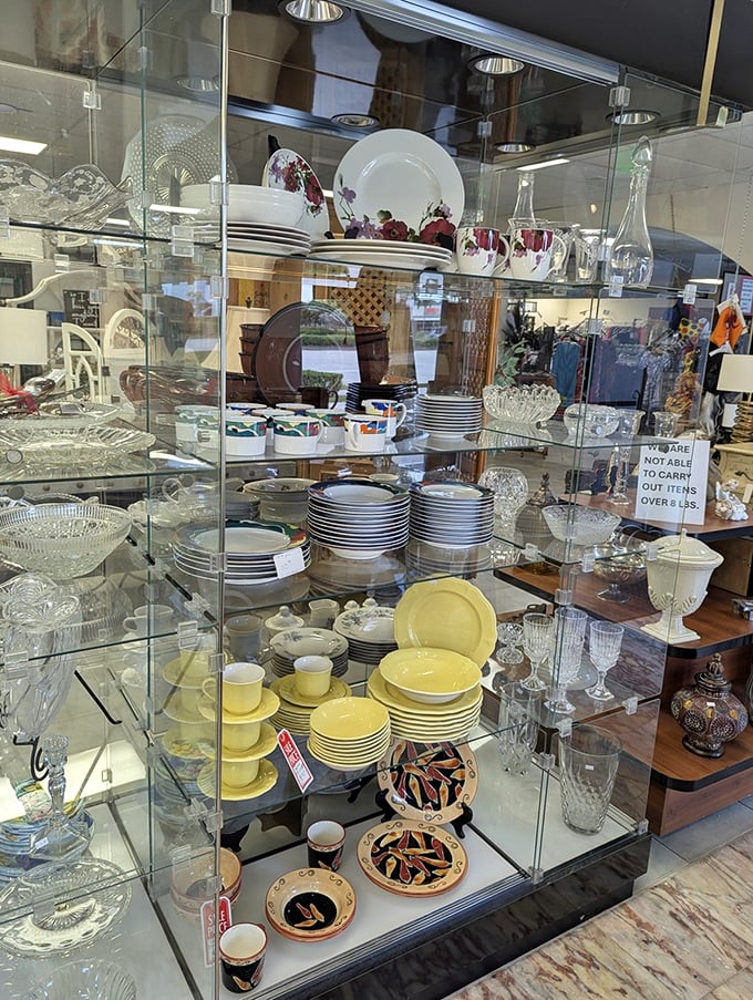 Crystal and china that once graced elegant Naples dining rooms now stand ready for your next dinner party. Gatsby himself would approve.