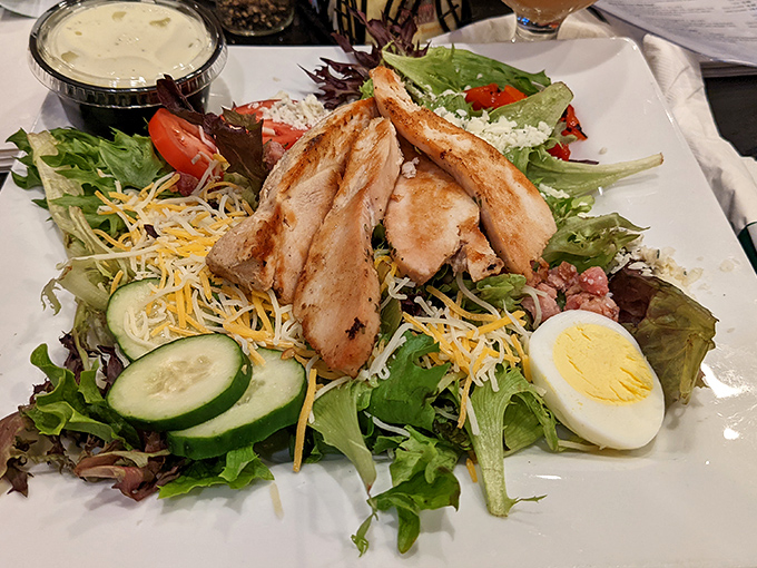 A salad that makes eating healthy feel like cheating. Fresh greens, grilled chicken, and enough color to make your Instagram followers genuinely jealous.