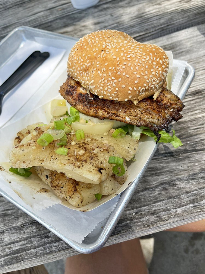 This grouper sandwich is so generous, it needs its own zip code and possibly a building permit.
