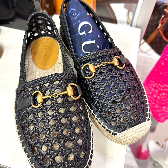 Gucci espadrilles waiting patiently for feet that appreciate the finer things without the sticker shock.