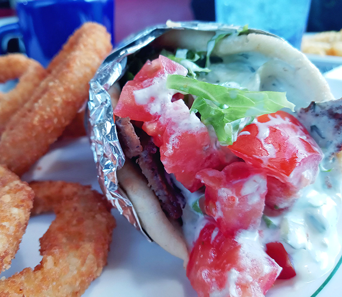 The gyro &ndash; where Mediterranean meets Midwest. Wrapped in foil, bursting with tomatoes and cucumber sauce, it's Cleveland's delicious answer to "but what if I don't want breakfast?"