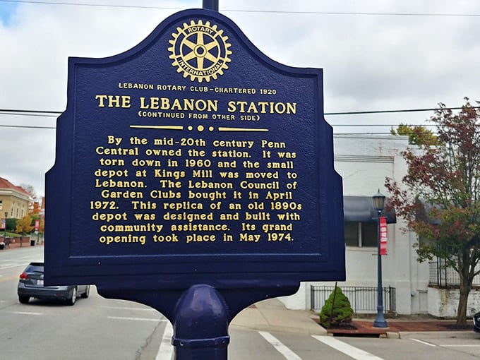 This historical marker reveals the Lebanon Station's fascinating journey through time &ndash; a community treasure rebuilt with local passion and determination.