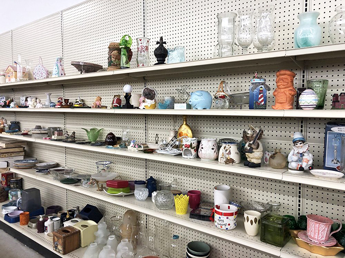 Quirky figurines and delicate glassware create a museum of American domestic life spanning decades of changing tastes and trends.