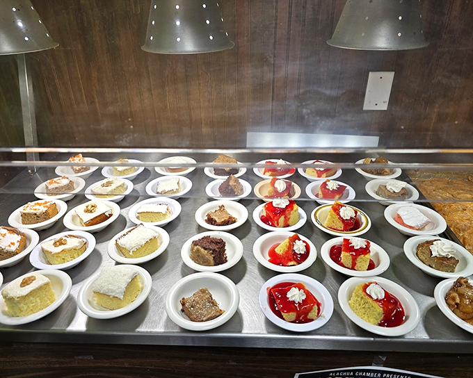 The dessert section is like a beauty pageant where every contestant deserves the crown. Diet starts tomorrow!