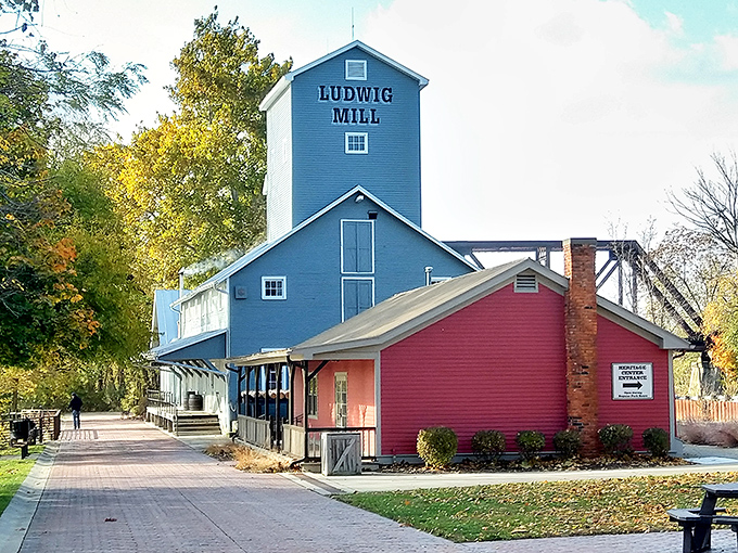 Isaac Ludwig's mill still grinds grain like it's 1893, except now with better safety regulations.