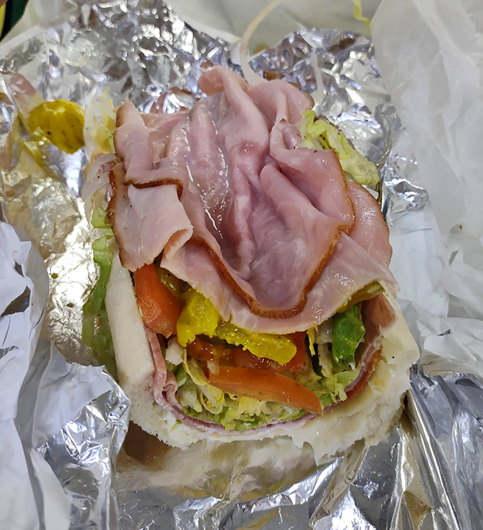 The Italian hoagie—a symphony of meats, veggies, and seasonings that proves Max's isn't just a one-hit wonder in the sandwich world.