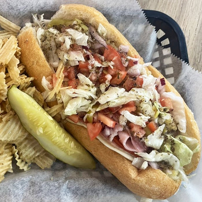 The Italian hoagie arrives like edible architecture&mdash;a cathedral of cold cuts, fresh vegetables, and seasonings that would make nonna weep with joy.