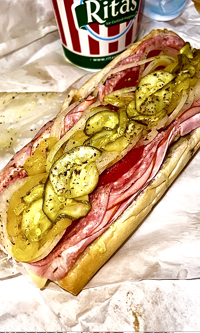 The Italian hoagie&mdash;Dalessandro's proof that their talents extend beyond the cheesesteak. Those pickles add the perfect tangy crunch.