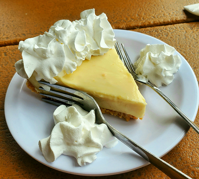 Key lime pie that strikes the perfect balance between tart and sweet – like Florida sunshine taking a delightful vacation to Virginia Beach.