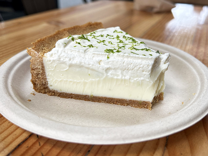 Sweet salvation arrives in the form of Key Lime Pie that tastes like Florida sunshine.