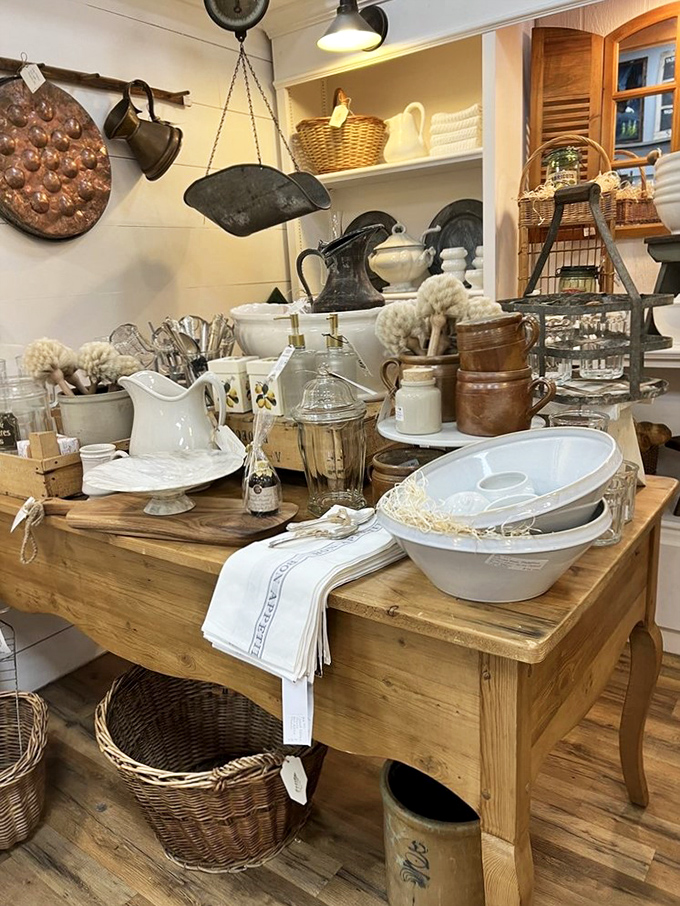 Grandma's kitchen never looked this good. Each carefully arranged vignette makes you wonder if meatloaf actually tasted better back then.