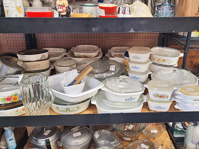 Corningware that cooked more casseroles than you've had hot dinners, and still looks pristine.