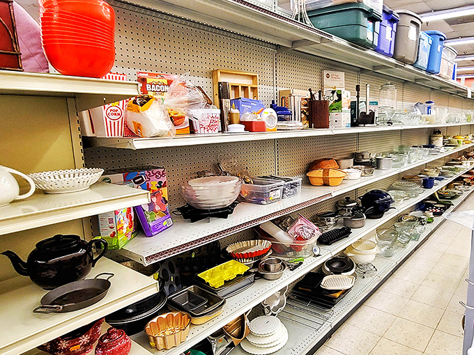 Kitchen archaeology at its finest. Each vintage Pyrex tells a story of family dinners and recipes passed down through generations.