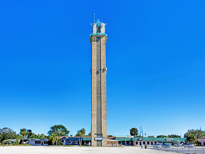 Standing tall like a sentinel of small-town charm, Lake Placid's tower watches over a community that values affordability over pretension.