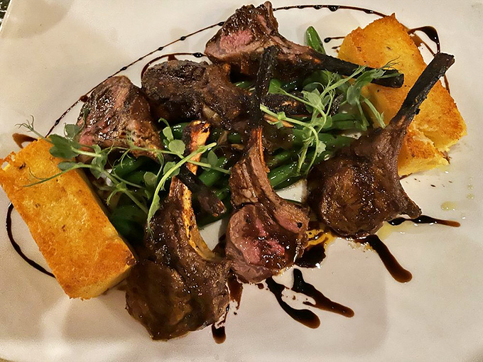 These lamb chops aren't just dinner &ndash; they're tiny meat lollipops for grown-ups, perfectly charred and resting on golden polenta cakes like royalty on thrones.