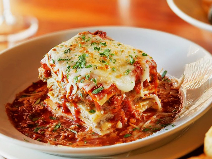 Layers upon glorious layers of pasta, sauce, and cheese &ndash; this lasagna isn't just a meal, it's an architectural achievement.