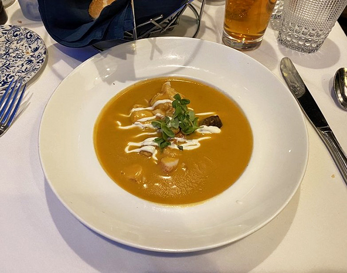 This lobster bisque isn't just soup&mdash;it's a copper-hued sonnet to the sea, with cream and sherry playing backup to the star ingredient.