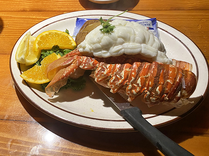 Ocean-to-table in landlocked Missouri? This lobster tail makes such a compelling case that geography suddenly seems irrelevant.