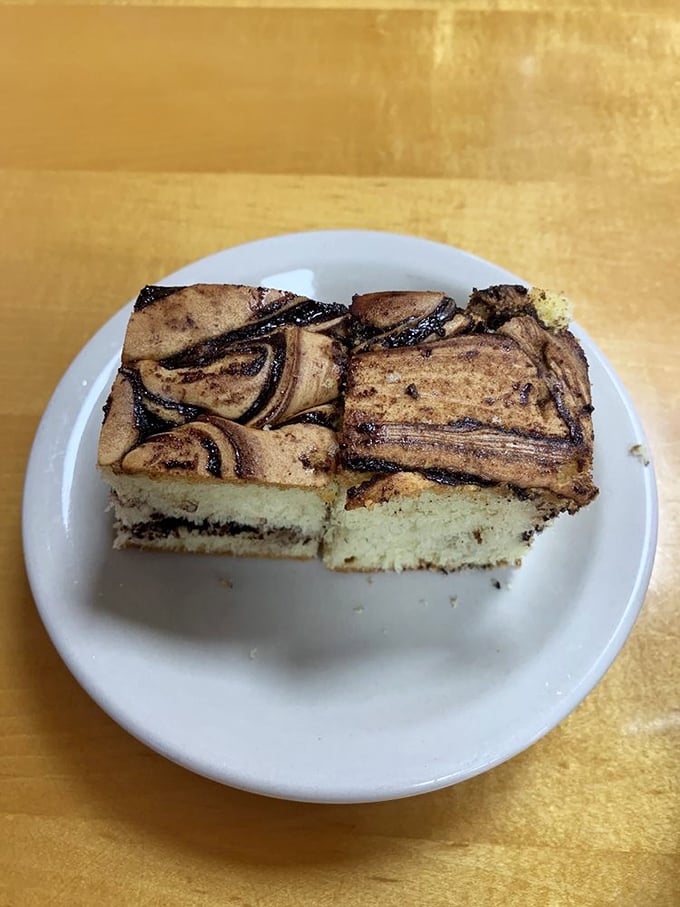 Marble cake so perfectly swirled it could hang in an art gallery, if art galleries were smart enough to display things you can eat.