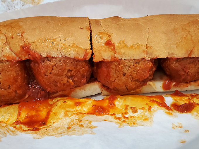 These meatballs aren't playing around. Nestled in sauce and melted cheese, they're the comfort food equivalent of a warm hug.