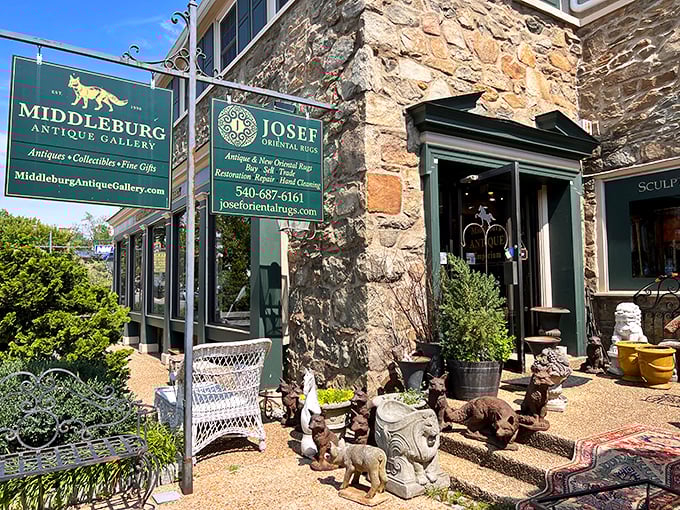 Antique shopping in Middleburg isn't just browsing&mdash;it's time travel with price tags and the occasional stone fox guarding the entrance.