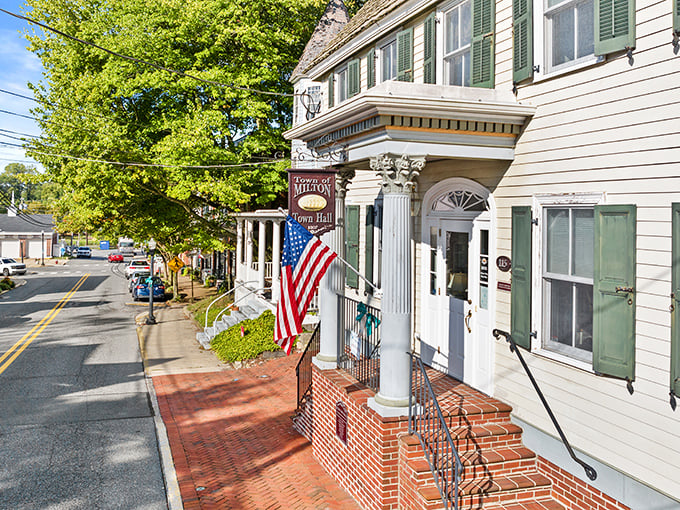 Milton's Town Hall stands proud with its classic columns and American flag&mdash;Norman Rockwell couldn't have painted it better himself.