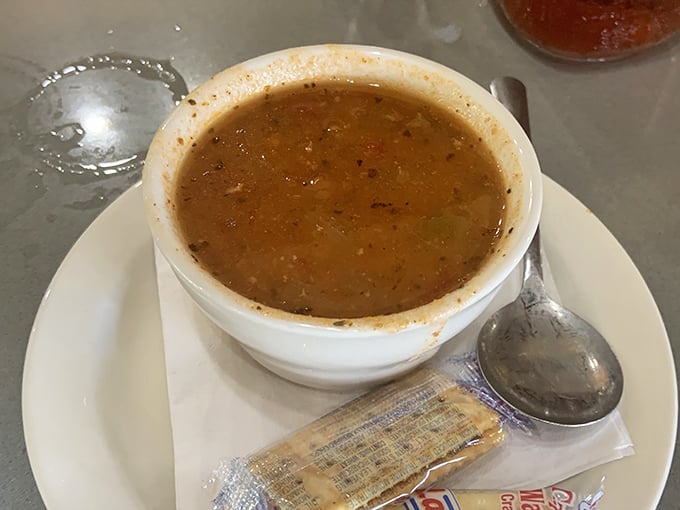 Minorcan clam chowder&mdash;Florida's spicier, more interesting cousin to New England's version. Like comparing Jimmy Buffett to Mozart&mdash;both brilliant, just different vibes.