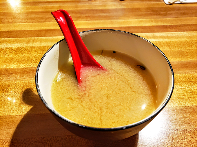 The humble miso soup, served in a traditional bowl with that signature red spoon. Simple? Yes. Life-changing? Also yes. Grandma's chicken soup just found its match.
