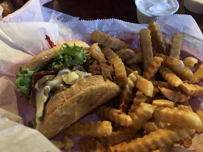 Simplicity elevated to art form. A classic sandwich with all the right elements &ndash; fresh toppings, perfectly melted cheese, and those addictive crinkle fries on the side.